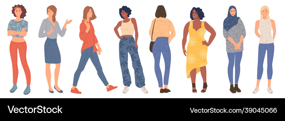 Trendy young women Royalty Free Vector Image - VectorStock