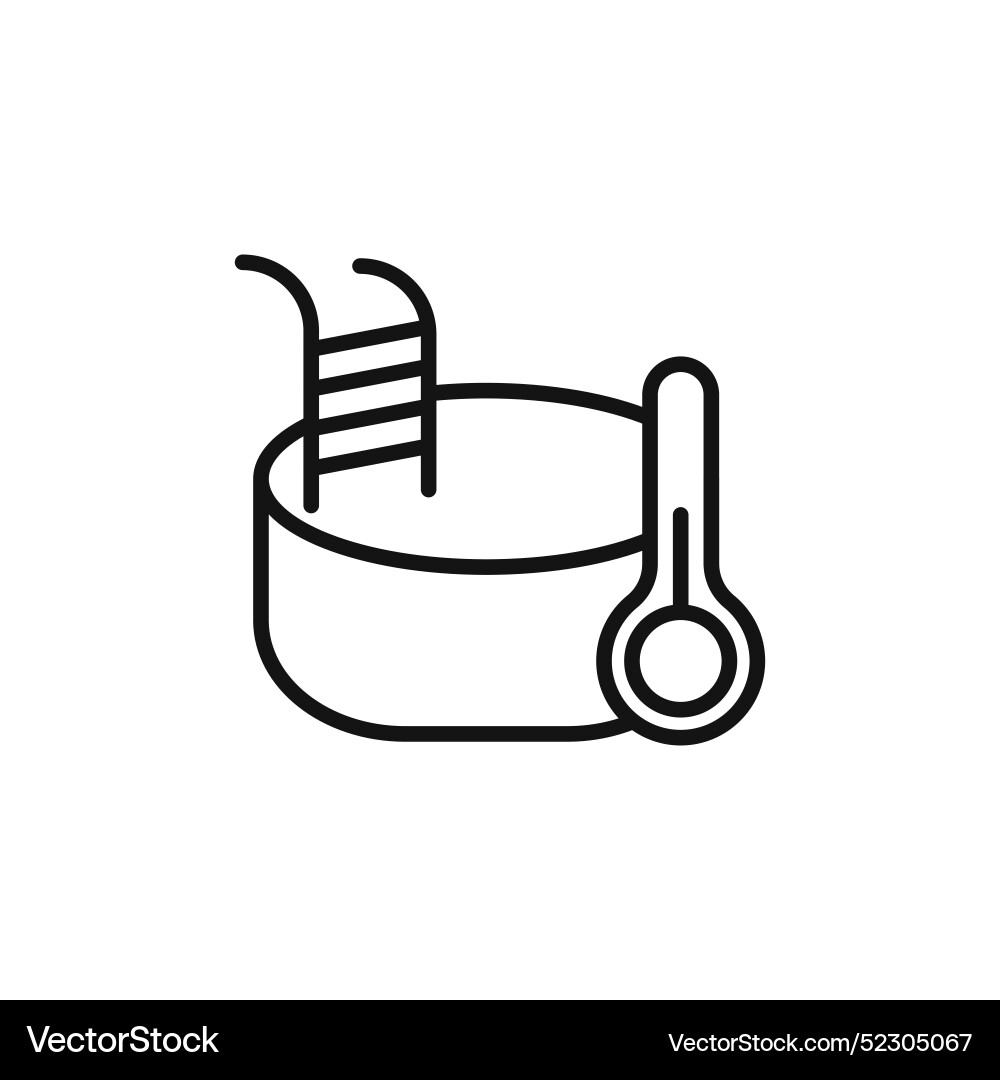 Cold plunge icon outline collection in black Vector Image