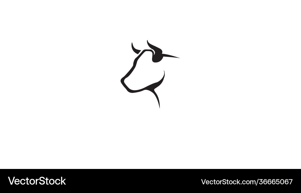Creative cow head logo Royalty Free Vector Image