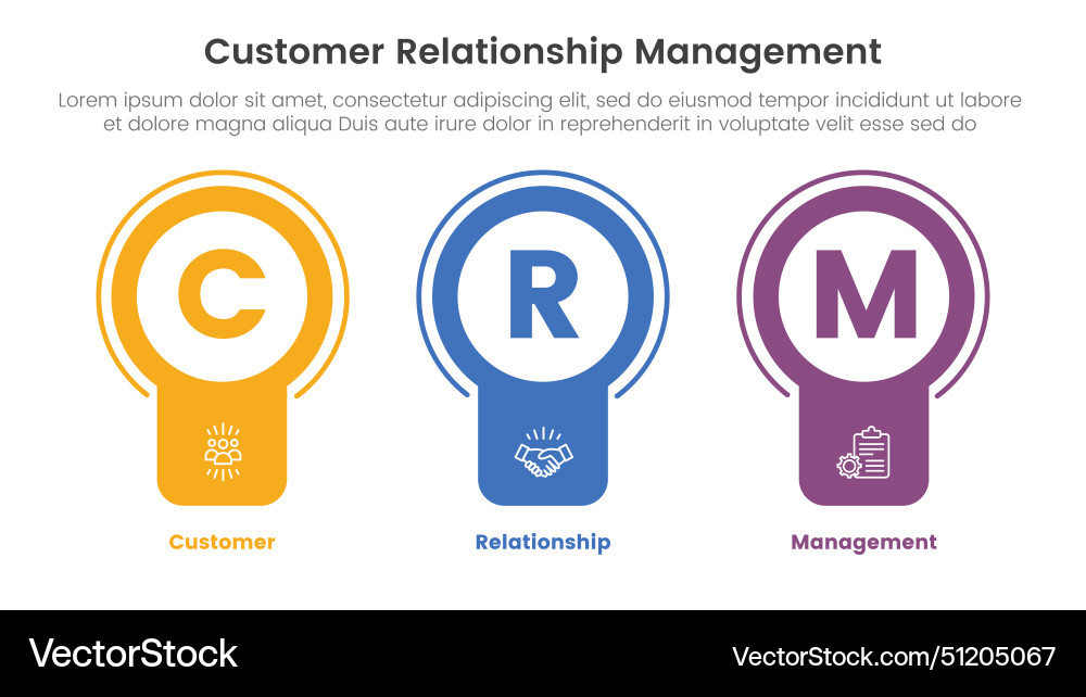 Crm customer relationship management infographic Vector Image