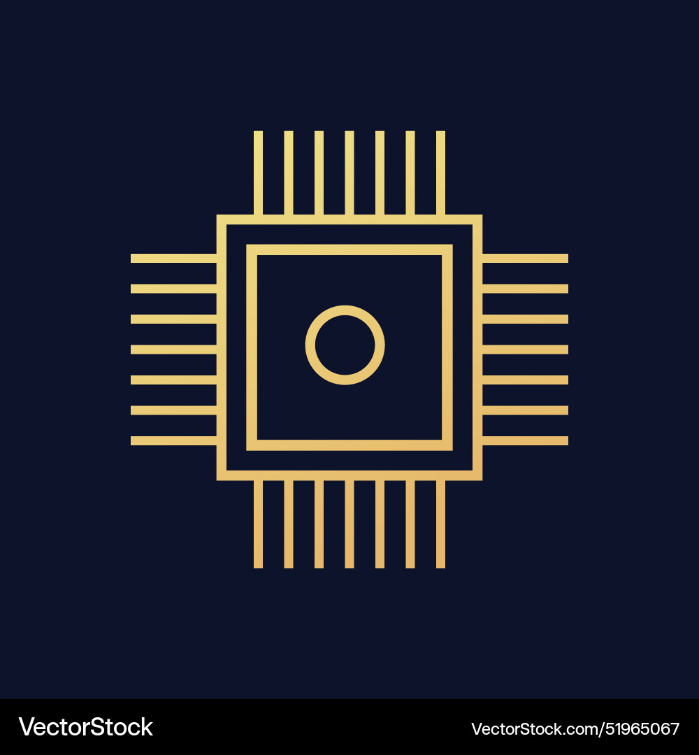 Flat chip icon symbol Royalty Free Vector Image