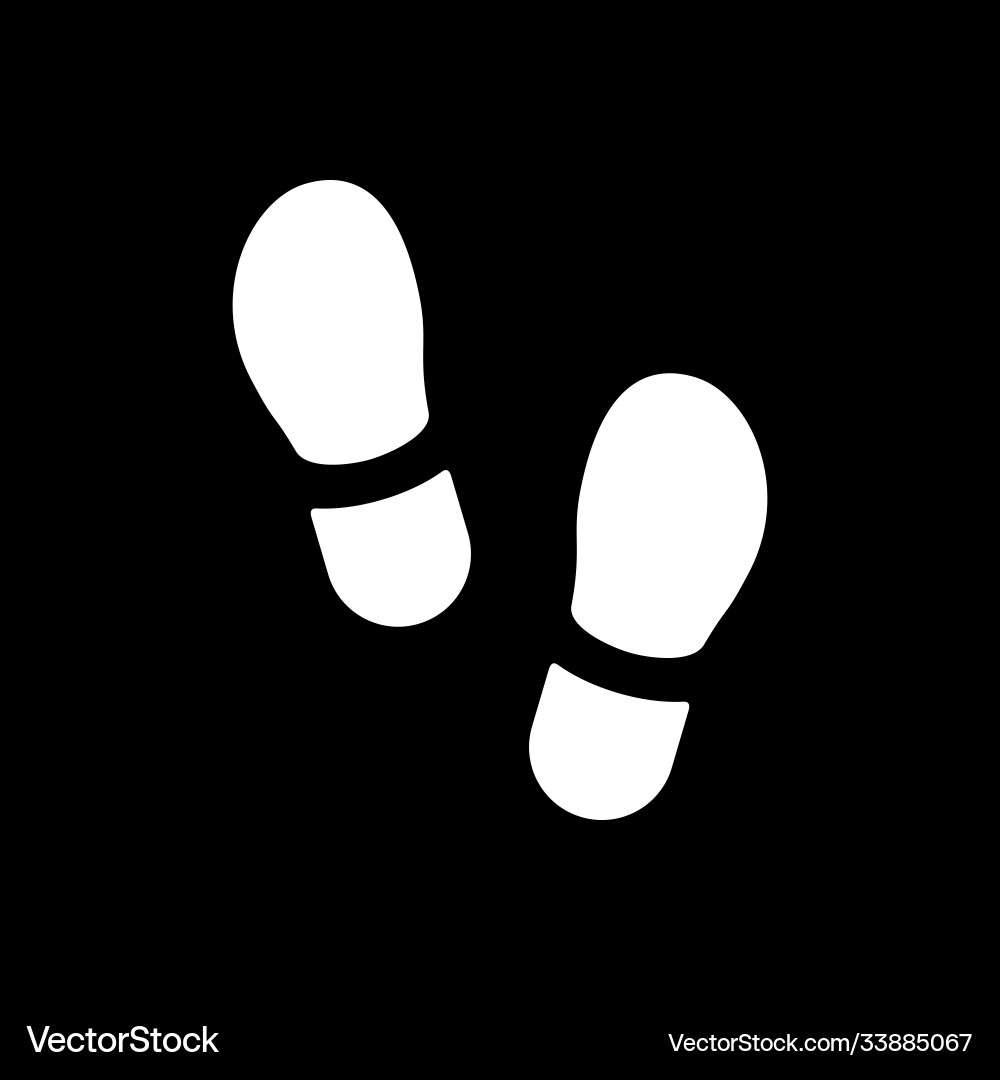 Schritte Ikone oder Fußabdruck Silhouette Vektorbild