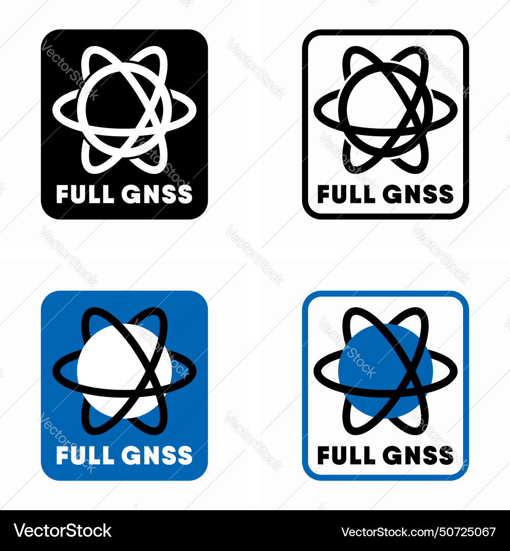 Full gnss information sign Royalty Free Vector Image