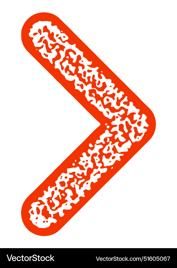 Red textured chevron arrow Royalty Free Vector Image