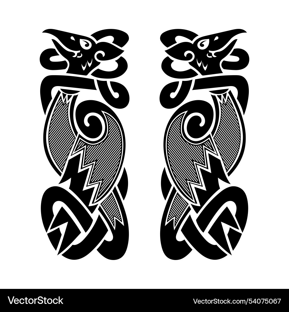 Scandinavian Phoenix Symbol Royalty Free Vector Image