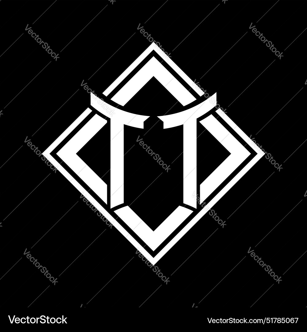 Tt letter logo abstract shield shape with square – Royalty-Free Vector ...