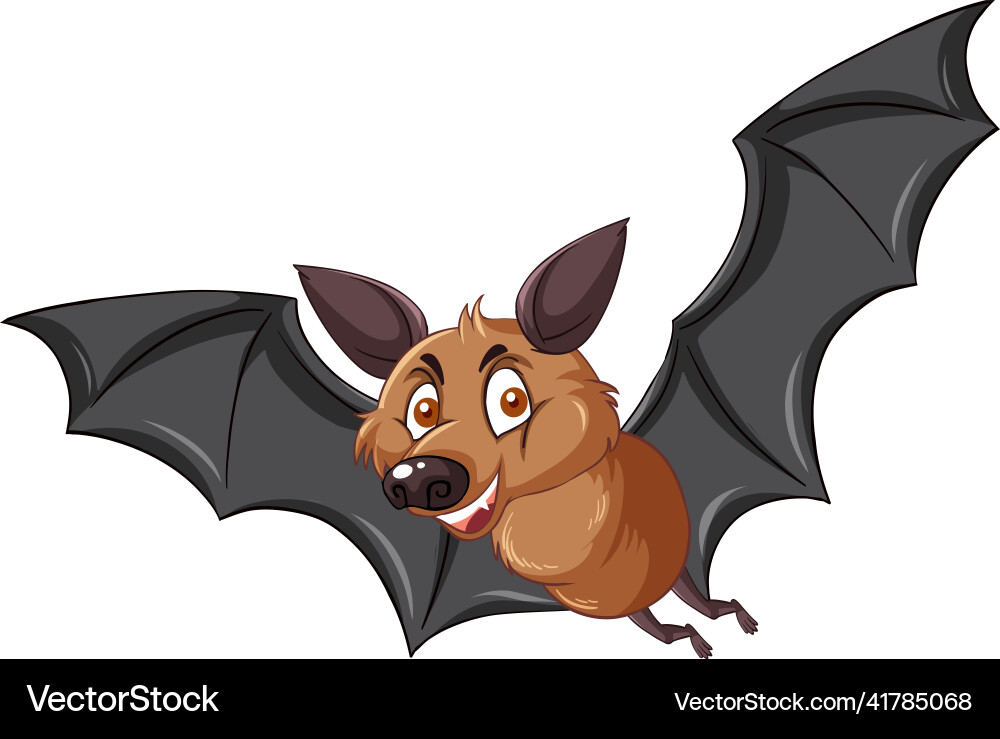 A bat cartoon character on white background Vector Image