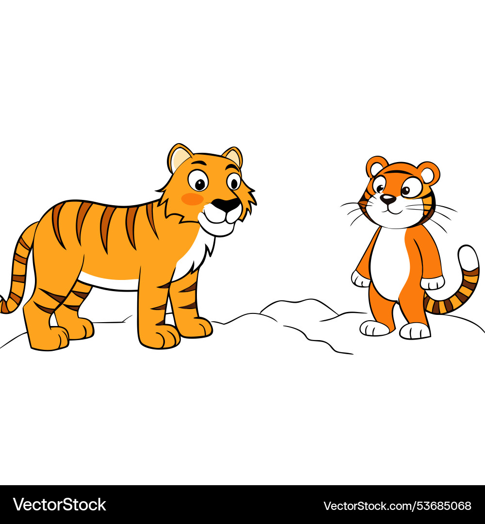A warm good tiger against cold bad face Royalty Free Vector
