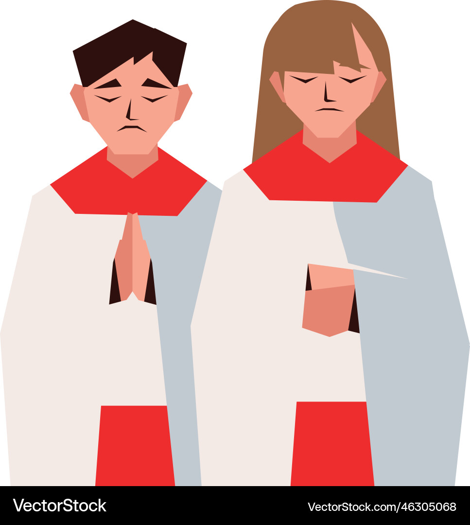Altar boy and girl Royalty Free Vector Image - VectorStock