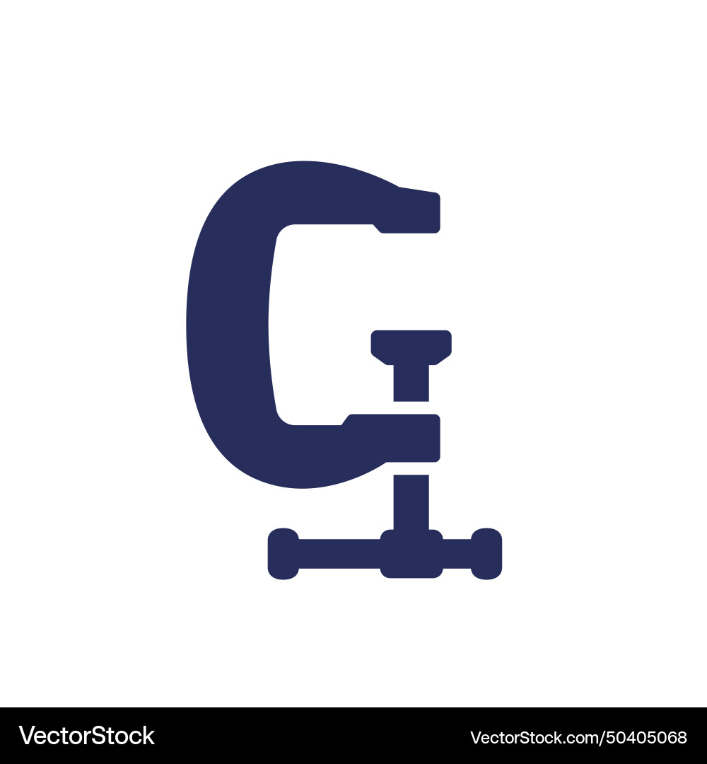 Clamp icon on white g-cramp Royalty Free Vector Image