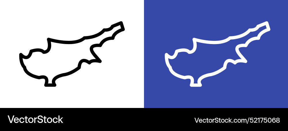 Cyprus map logo sign set outline Royalty Free Vector Image