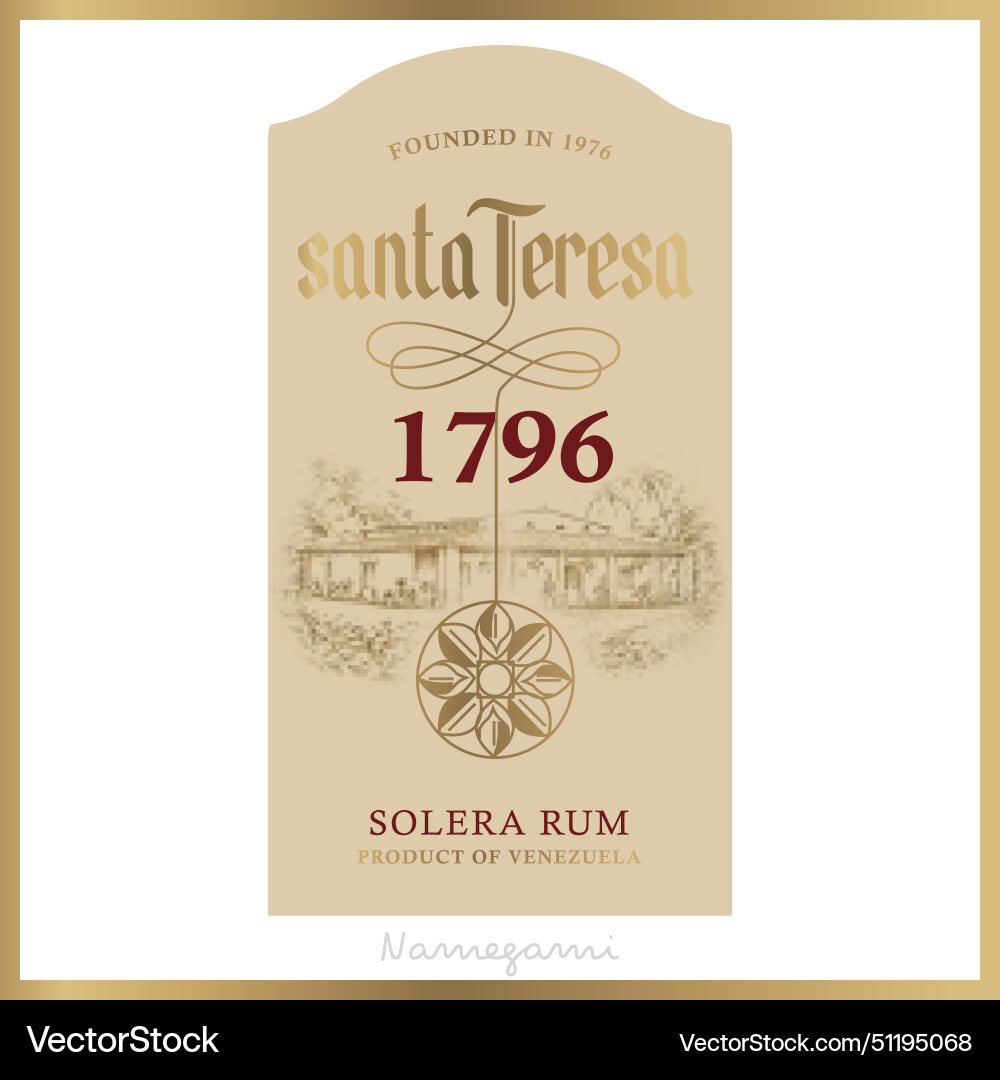 Etiqueta santa teresa Royalty Free Vector Image