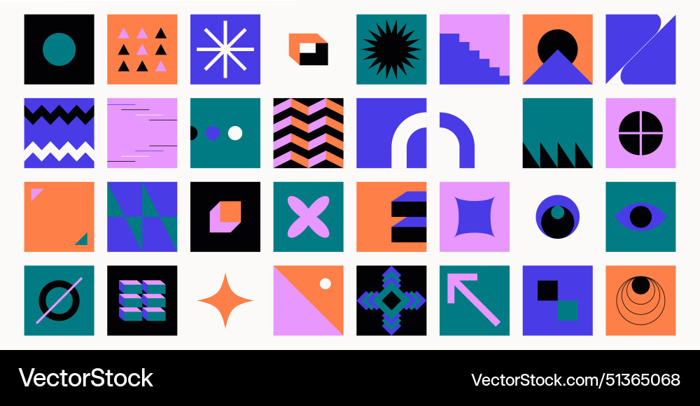 Geometric swiss forms modern simple bauhaus Vector Image