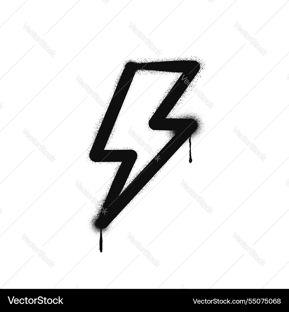 Graffiti drawing lightning symbol Royalty Free Vector Image