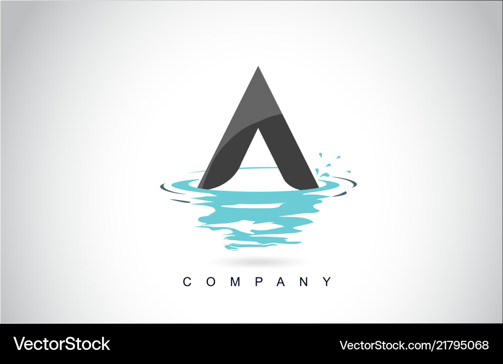 Letter Logo with Water Ripple Effect Royalty Free Vector