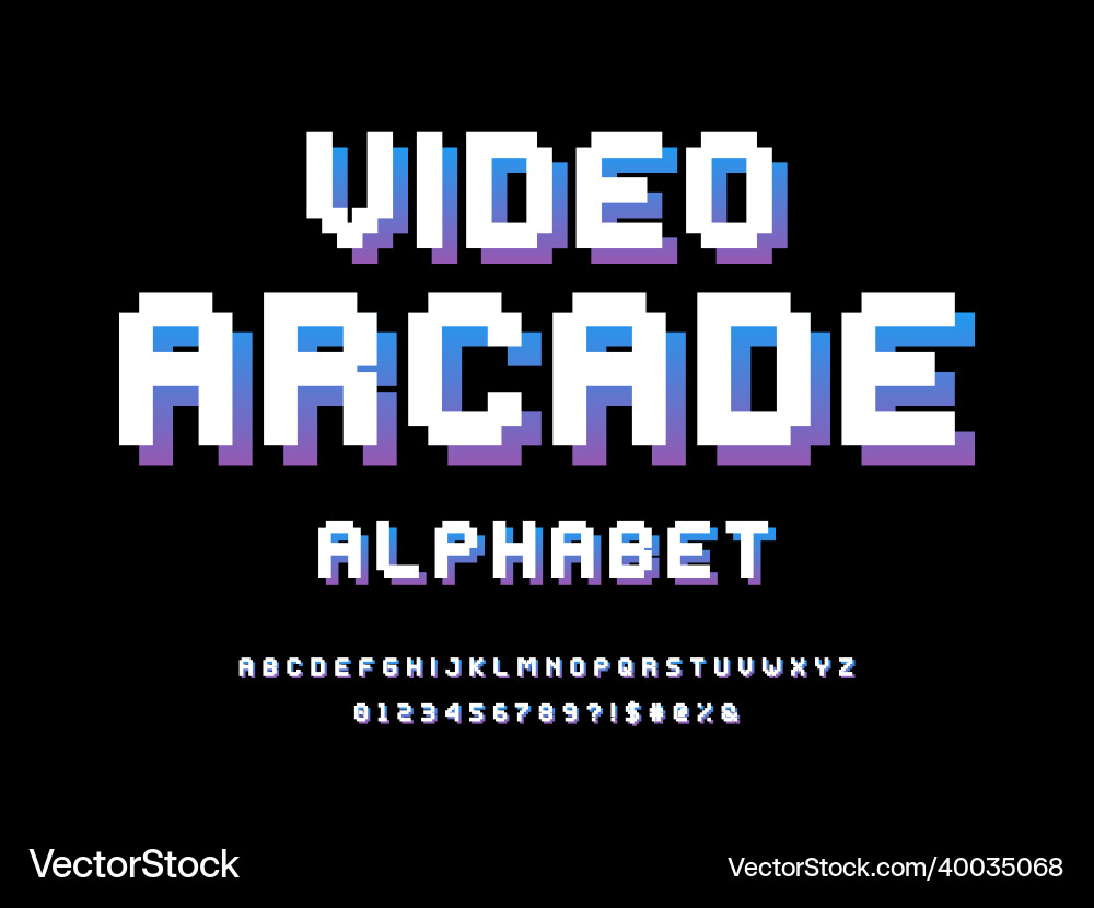 Pixel font Royalty Free Vector Image - VectorStock