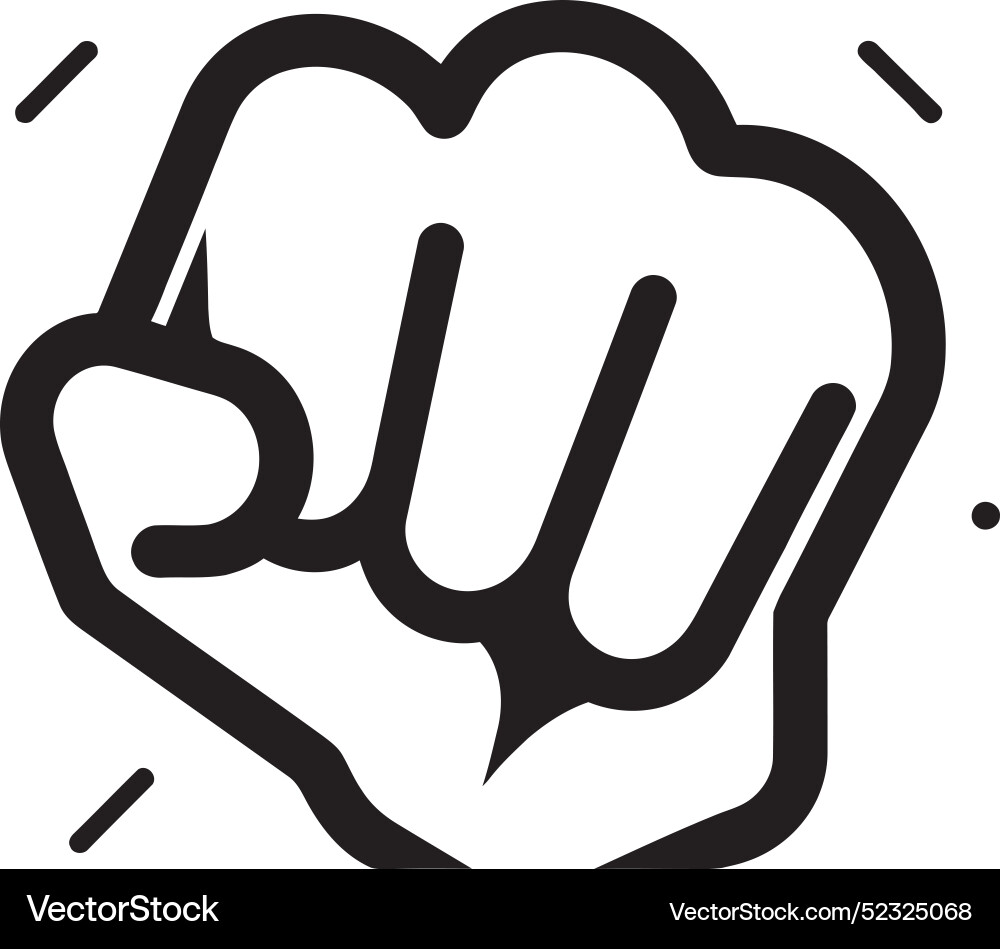 Visual vigor punch art in blackmonotone motion Vector Image