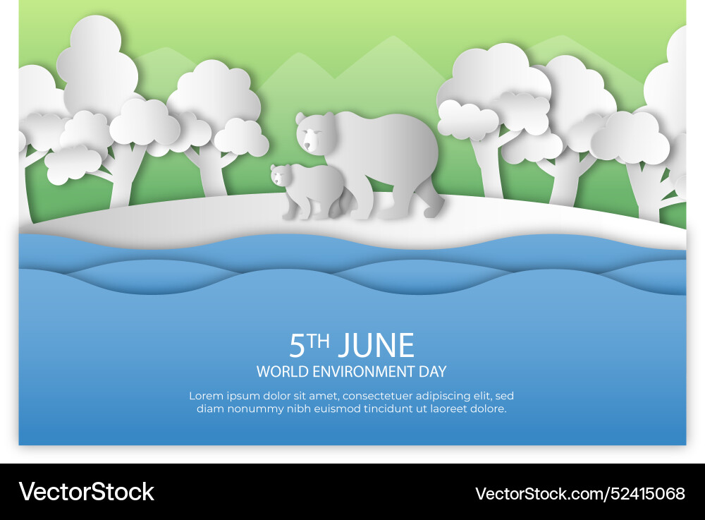 World environment day in paper style Royalty Free Vector
