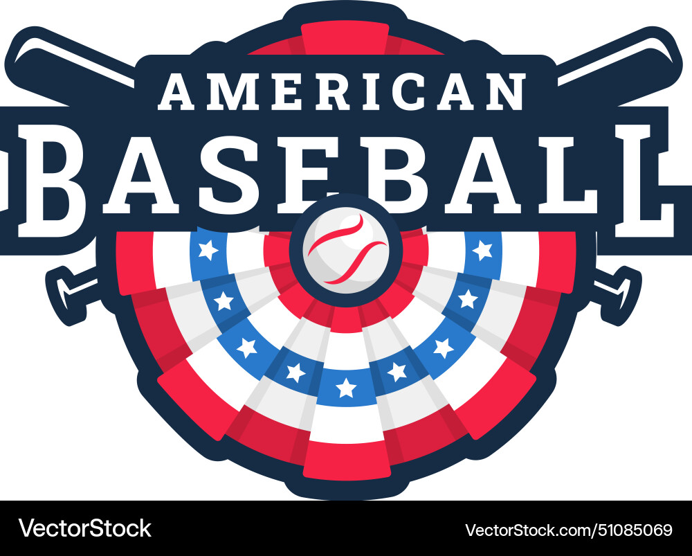 American baseball logo emblem Royalty Free Vector Image