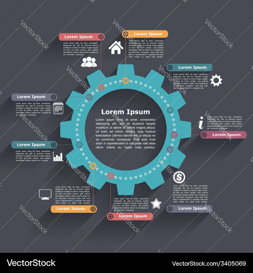 Circular Gear Infographics Royalty Free Vector Image