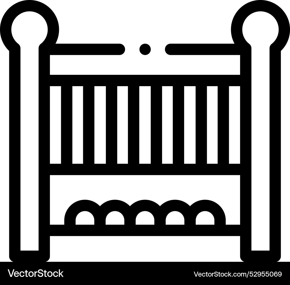 Crib icon thin linear style design isolated Vector Image