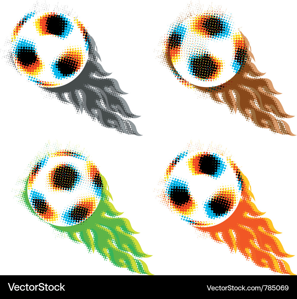 Halftone Soccer Balls Pattern Royalty Free Vector Image