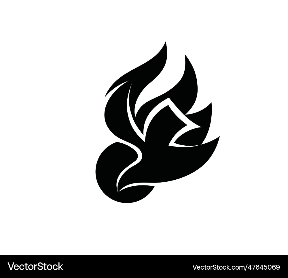 Holy spirit silhouette fire logo Royalty Free Vector Image