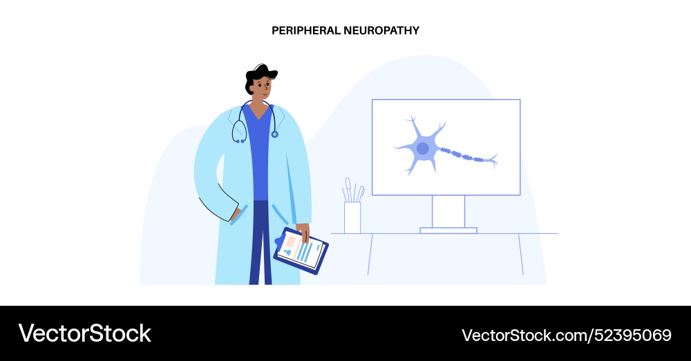 Peripheral neuropathy medical poster Royalty Free Vector