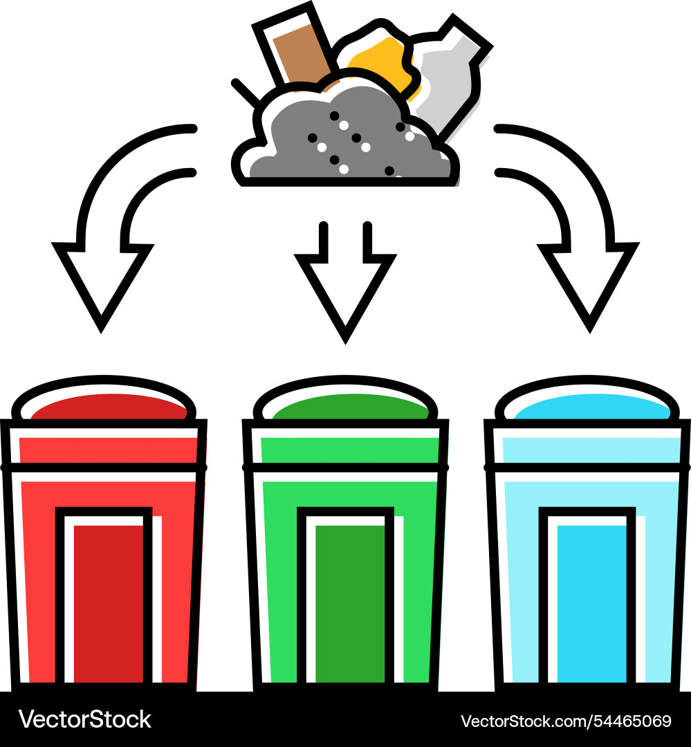 Segregation waste sorting color icon Royalty Free Vector