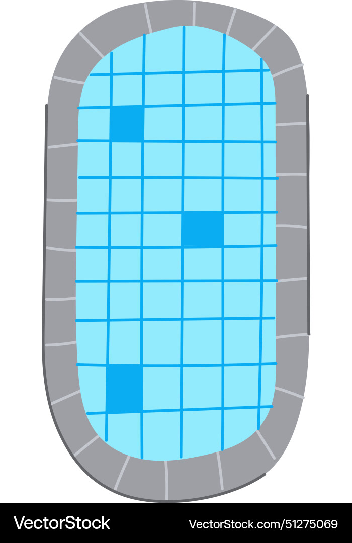 Swimming top view pool cartoon Royalty Free Vector Image