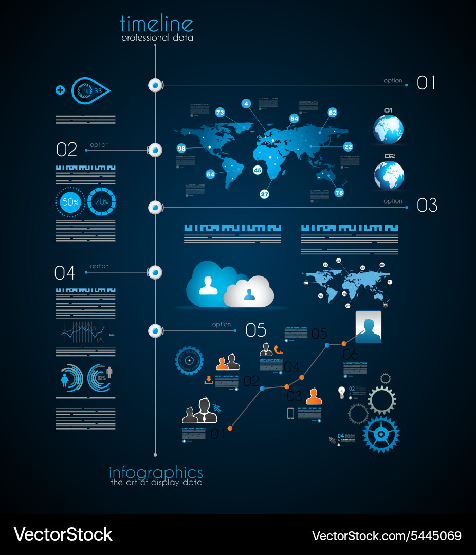 Timeline to display your data with infographic Vector Image