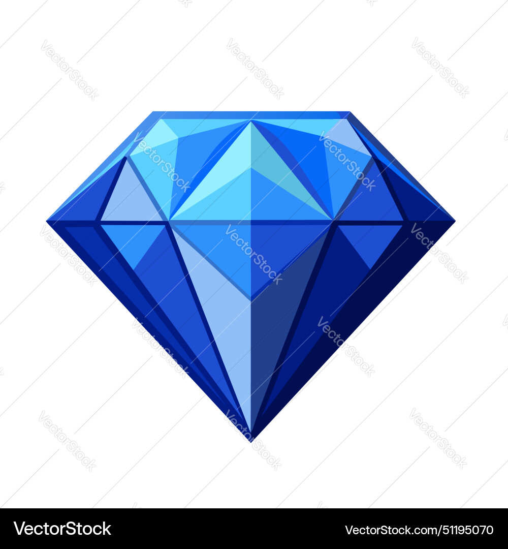 Blue sapphire diamond gem stone Royalty Free Vector Image