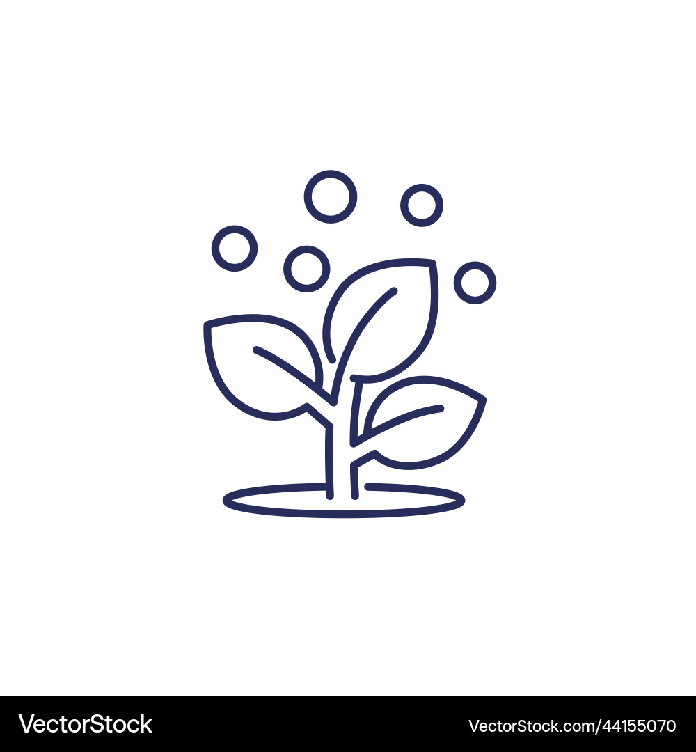 Fertilizer and plant fertilization line icon Vector Image