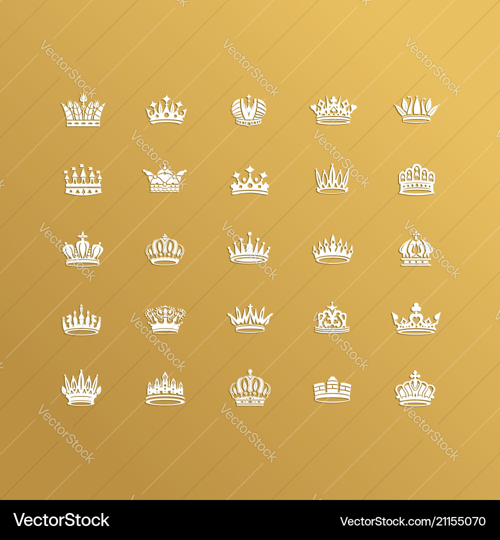 King and queen crowns symbols Royalty Free Vector Image