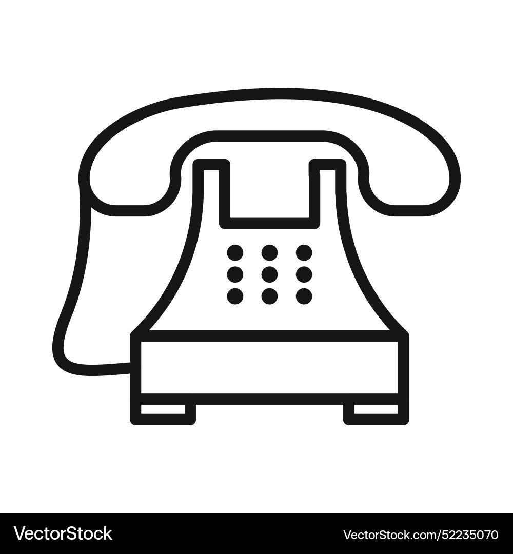 Old phone icon black line art logo Royalty Free Vector Image
