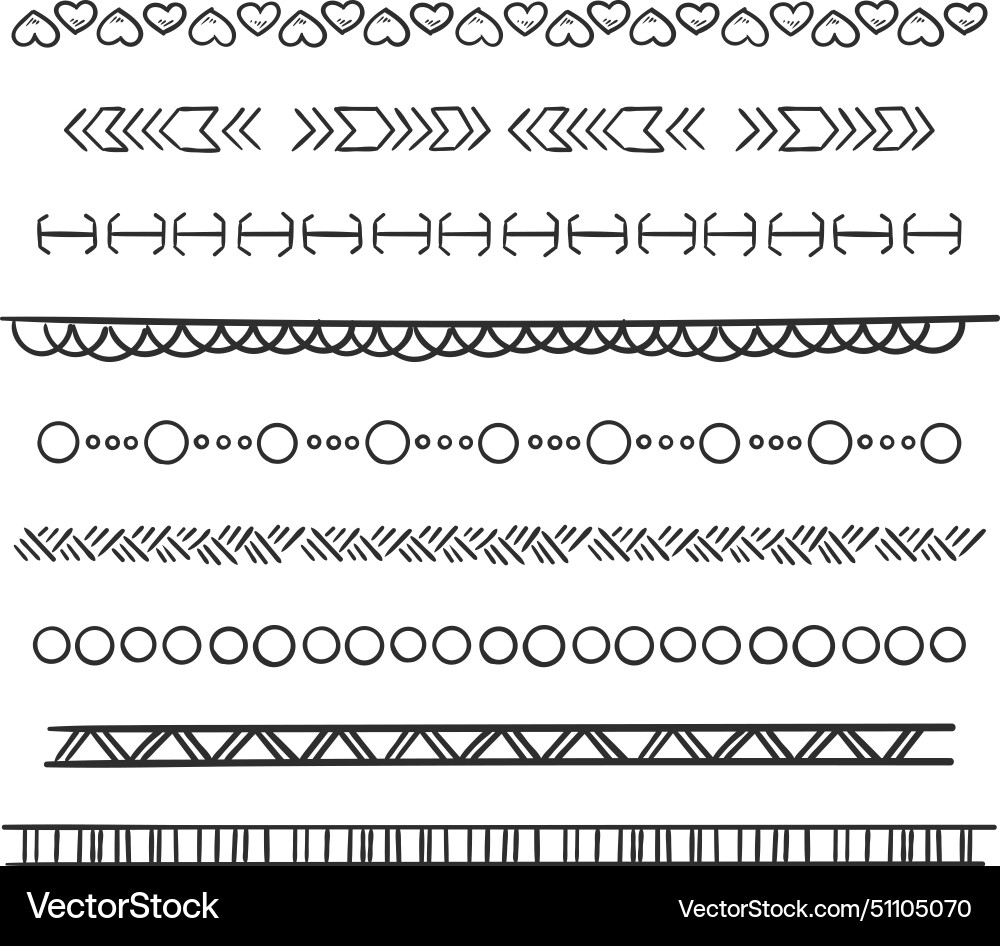 Seamless hand drawn doodle border line ornament Vector Image
