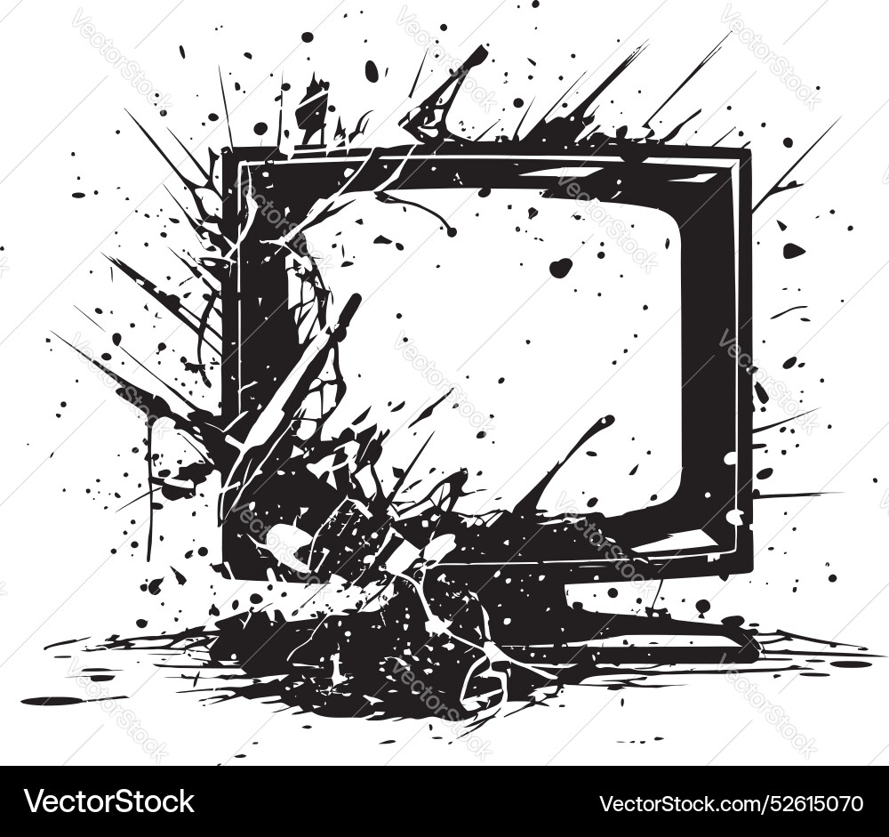 Splintered screen black element of shattered Vector Image