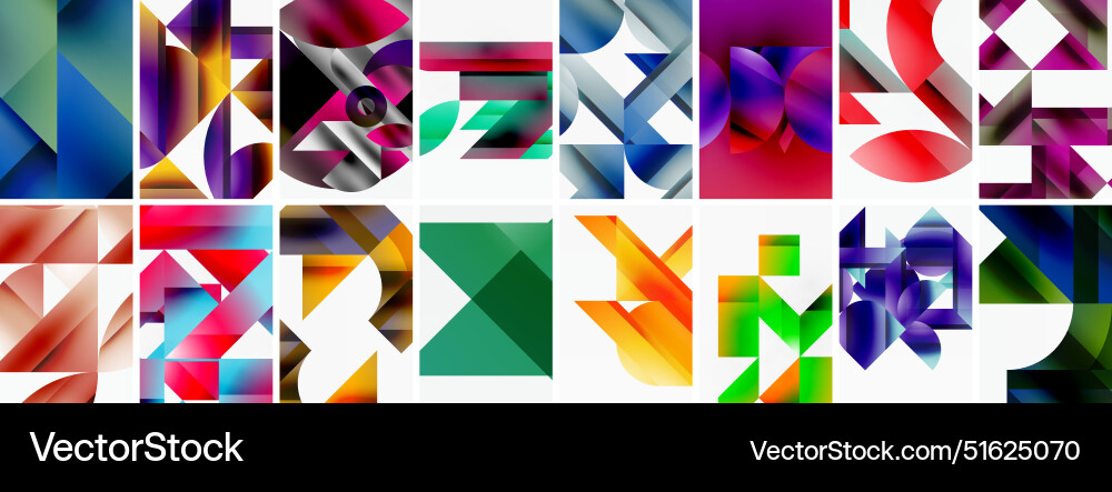 Triangles and circles abstract shapes templates Vector Image