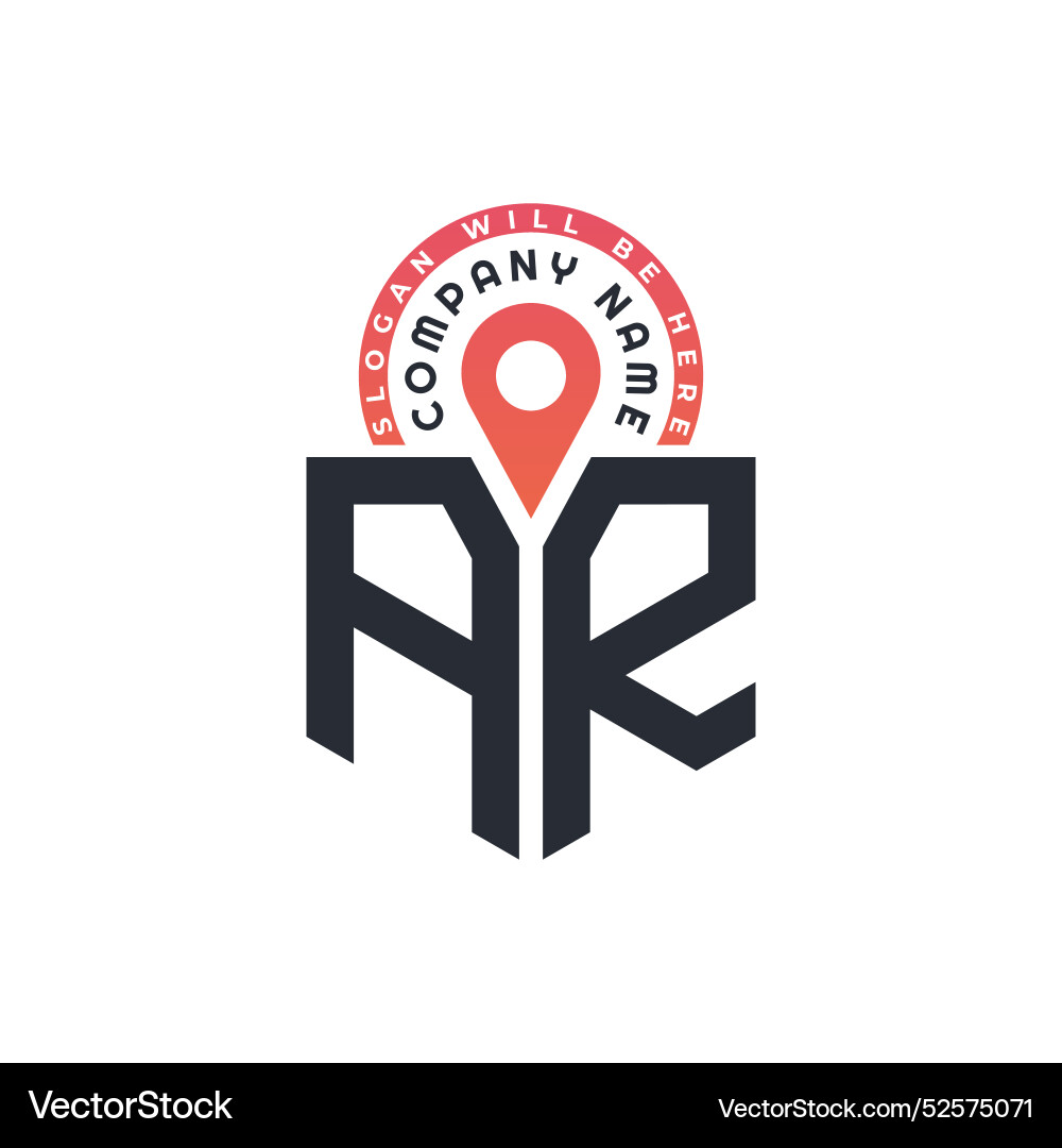 Ar location logo design for human resources Vector Image