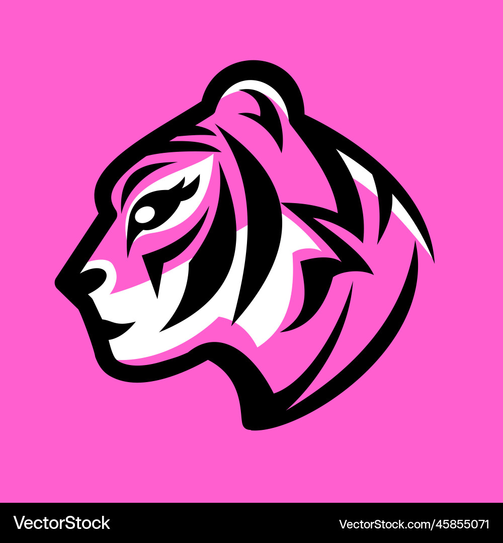 Beautiful female pink tiger Royalty Free Vector Image