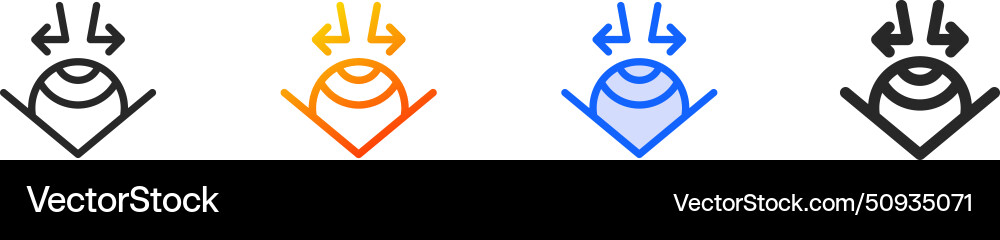 Blind iconthin linear gradient blue stroke Vector Image