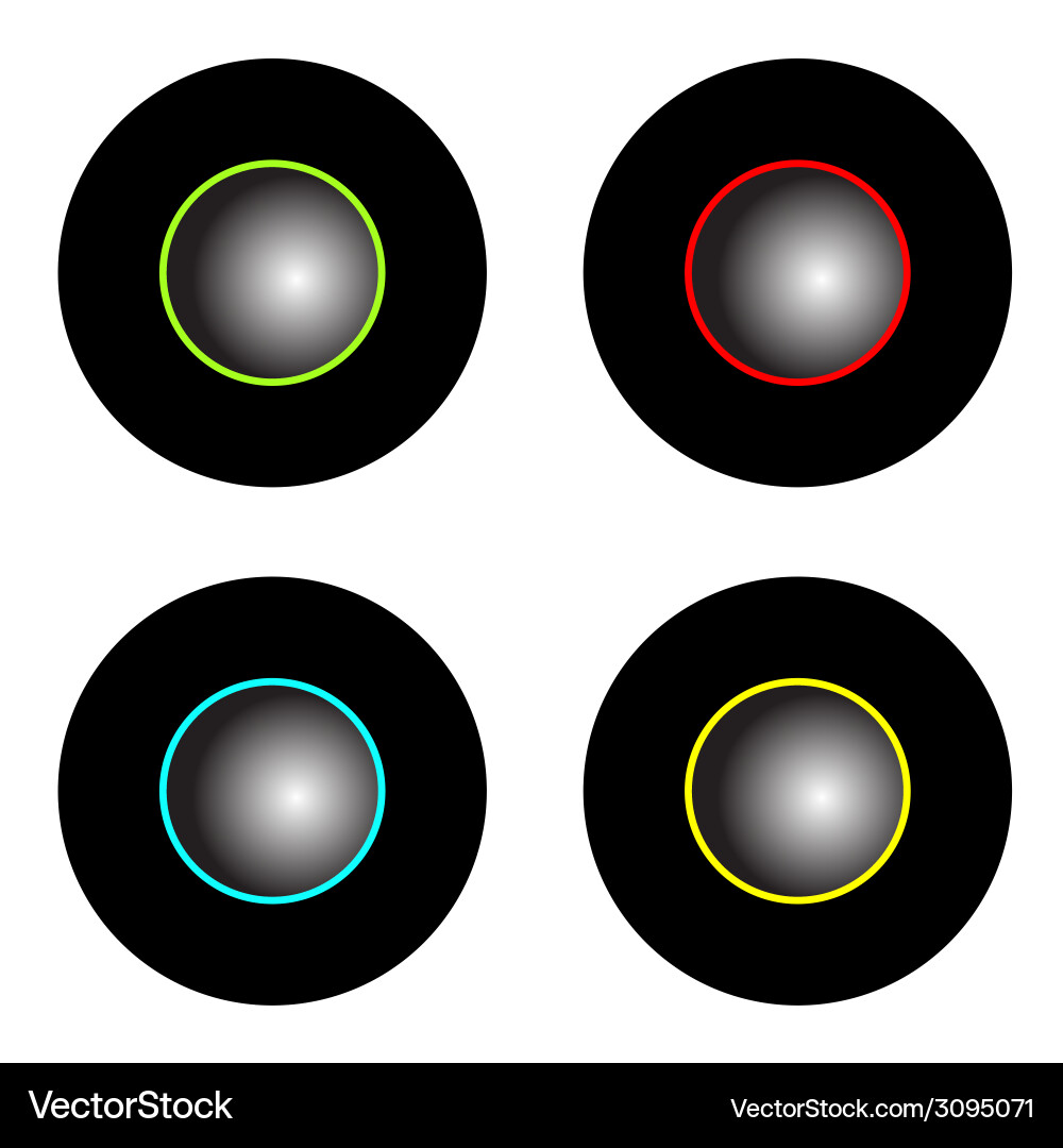 Button four black Royalty Free Vector Image - VectorStock