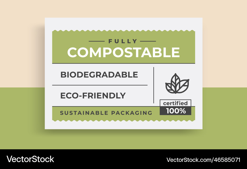 Compostable label vintage eco-friendly material Vector Image