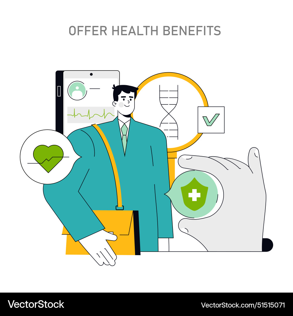 Employee well-being concept Royalty Free Vector Image