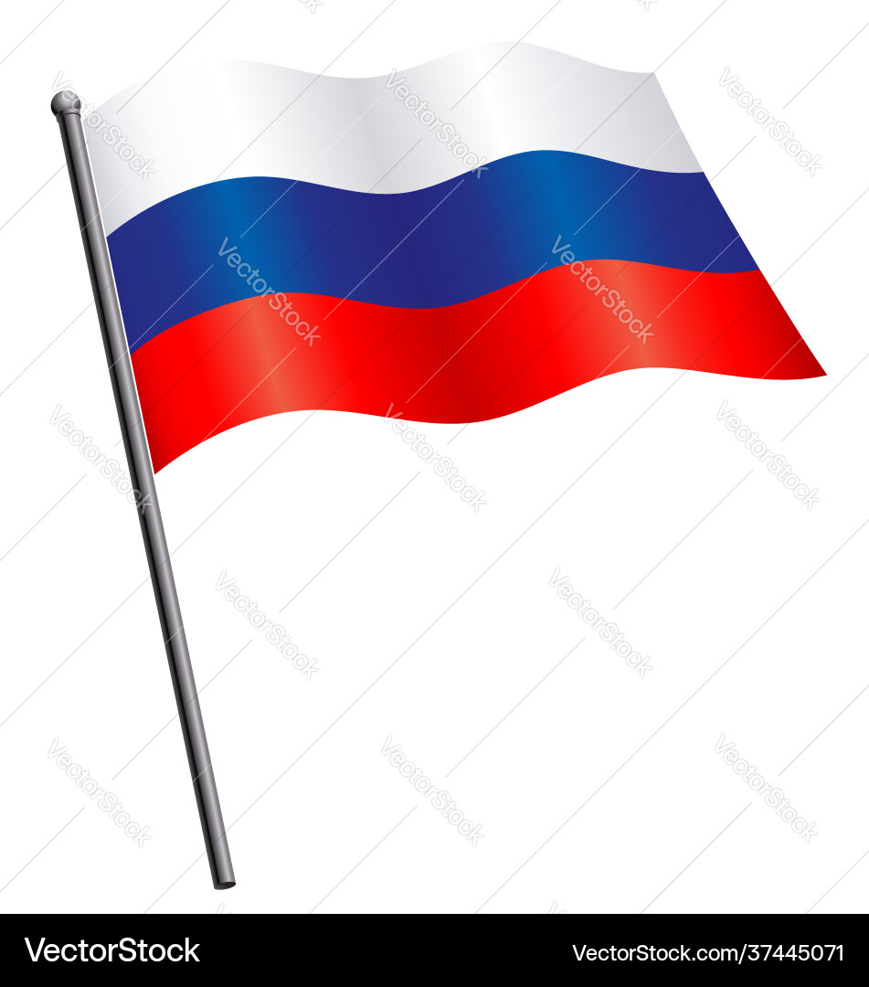 Flying russian flag russia on flagpole silk Vector Image