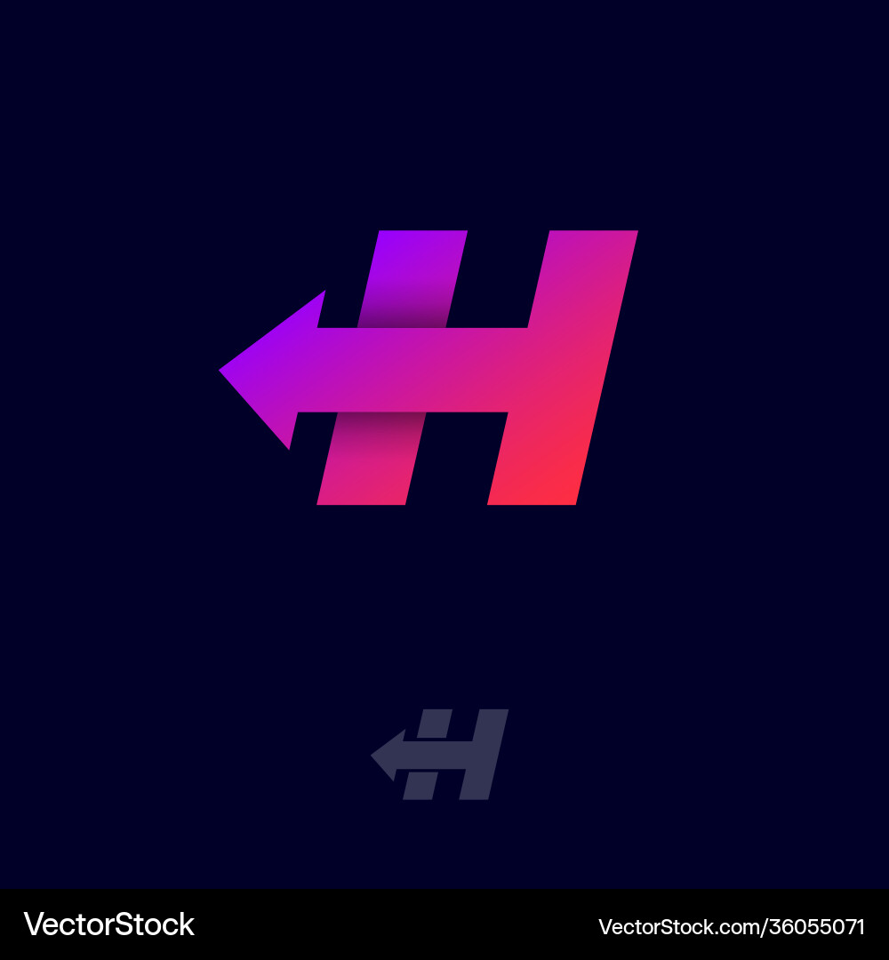 H monogram arrow logistic delivery shipping logo Vector Image