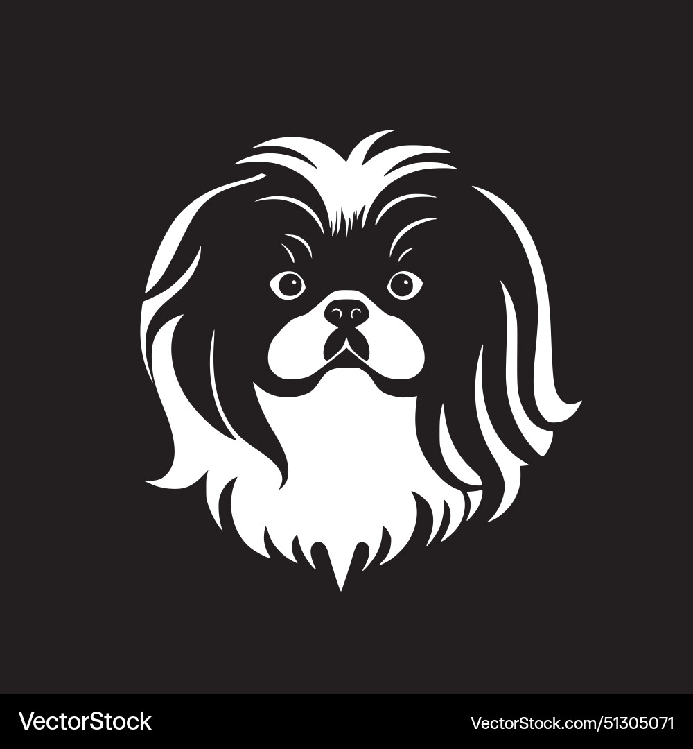 Japanese chin - black and white Royalty Free Vector Image