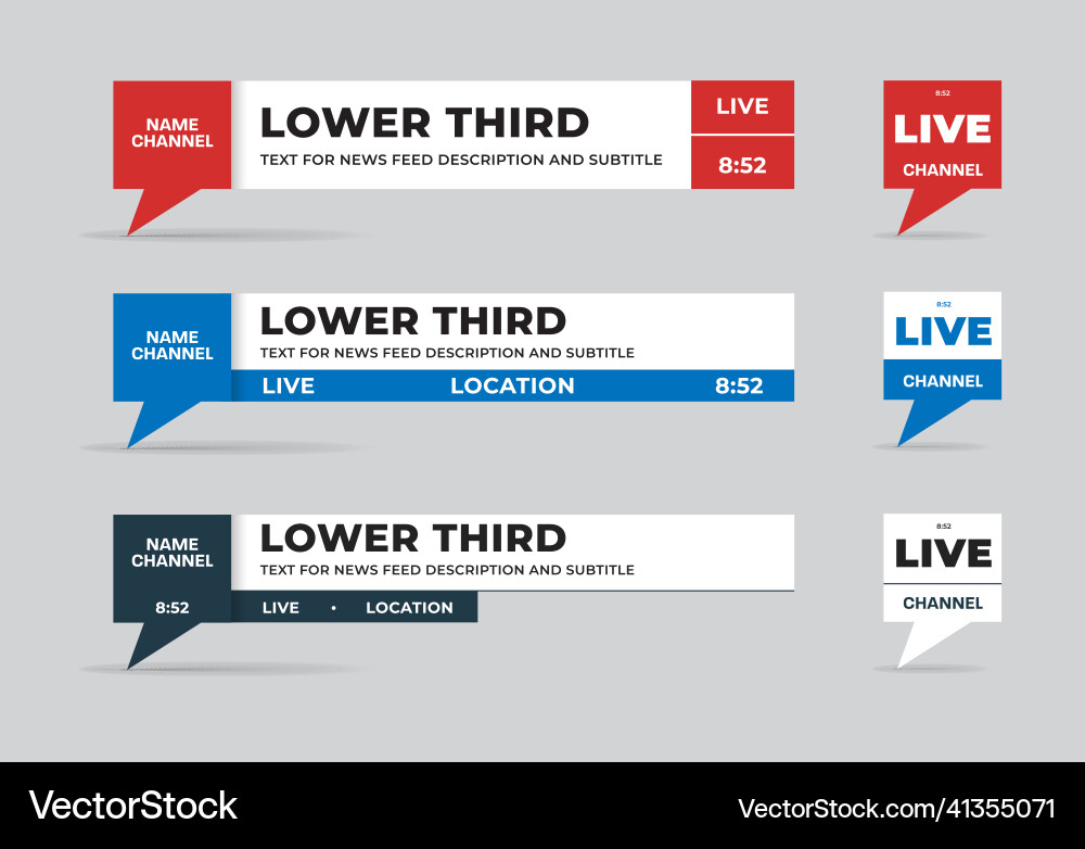 Rectangular news line for the name of tv Vector Image