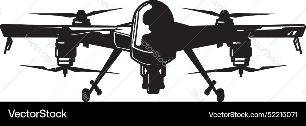 Sleek guardian black combat drone symbolism Vector Image