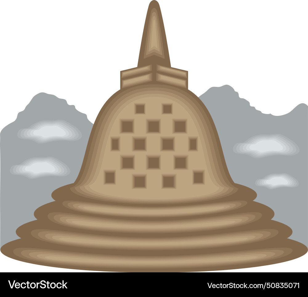 Waisak buddhist temple Royalty Free Vector Image